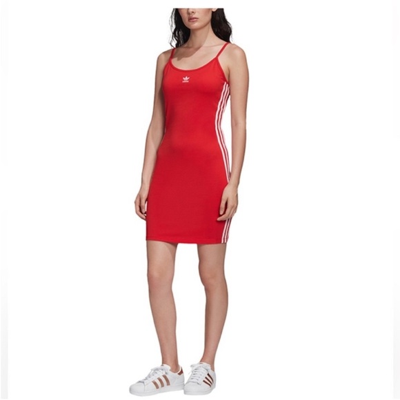 adidas | Dresses | Adidas Red Y2k Vintage Mini Dress | Poshmark